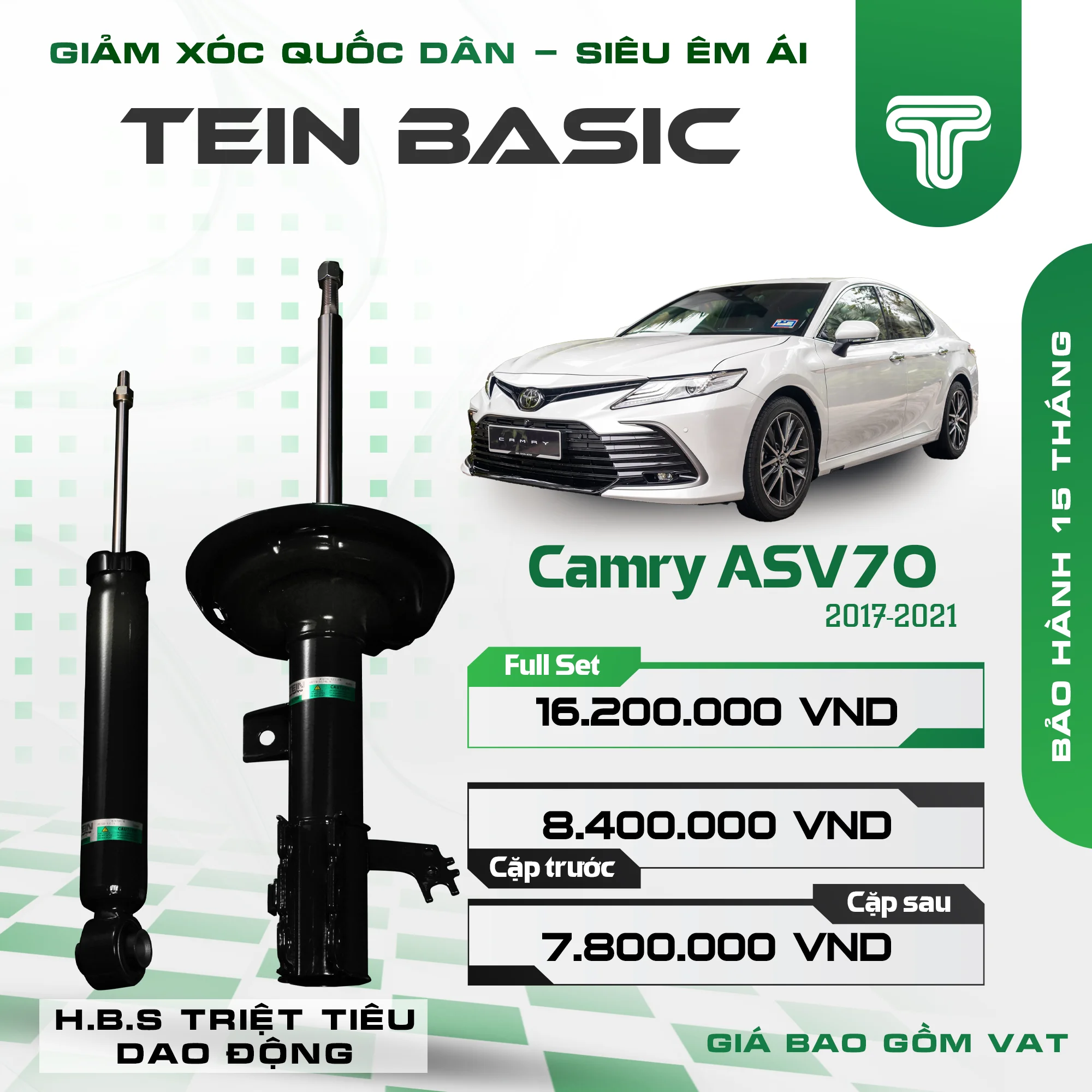 Phuộc Nhún TOYOTA CAMRY ASV70 (2017-2022) TEIN BASIC chính hãng, giá tốt